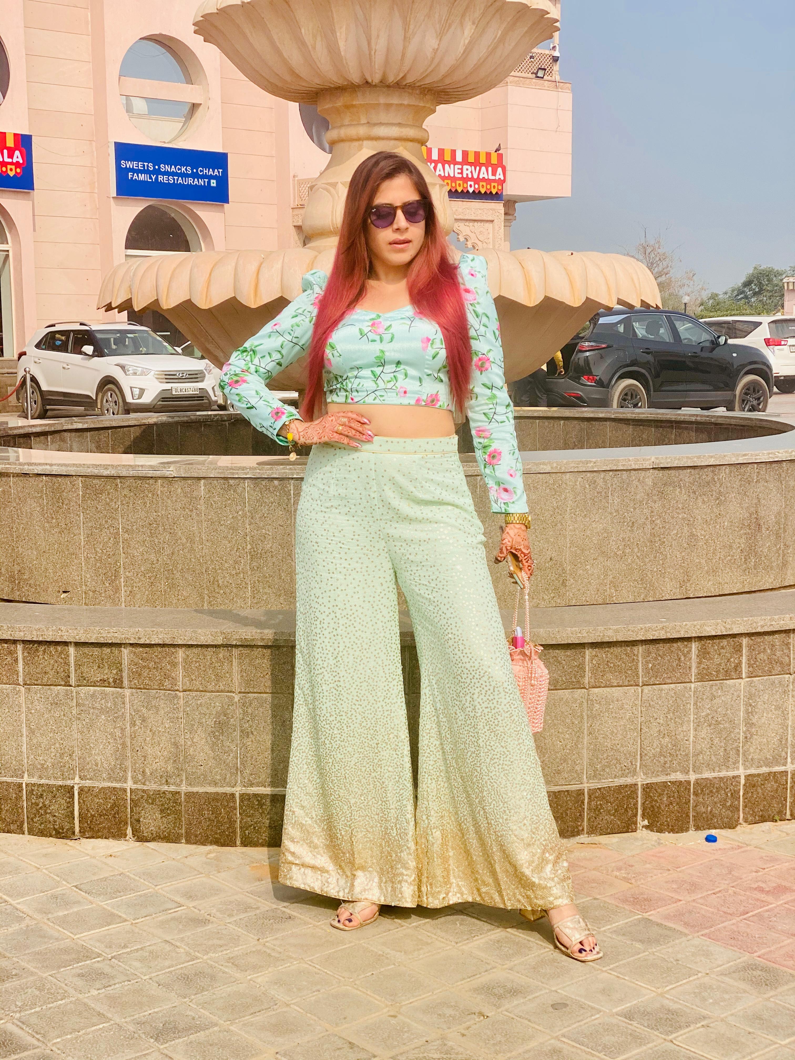 Mint Festive Co-Ord – Lakhina Couture