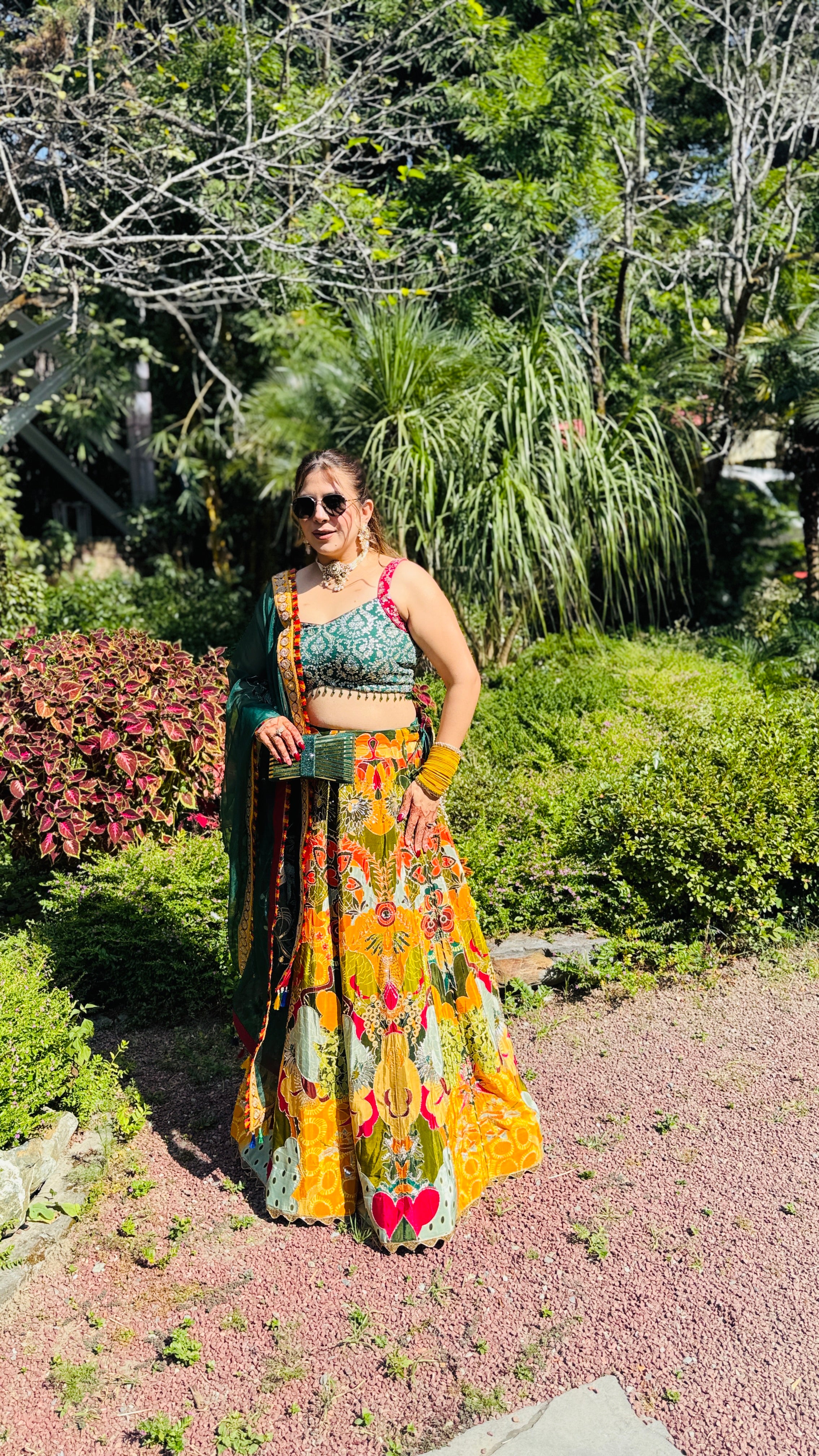 Green Tusk Lehenga – Lakhina Couture