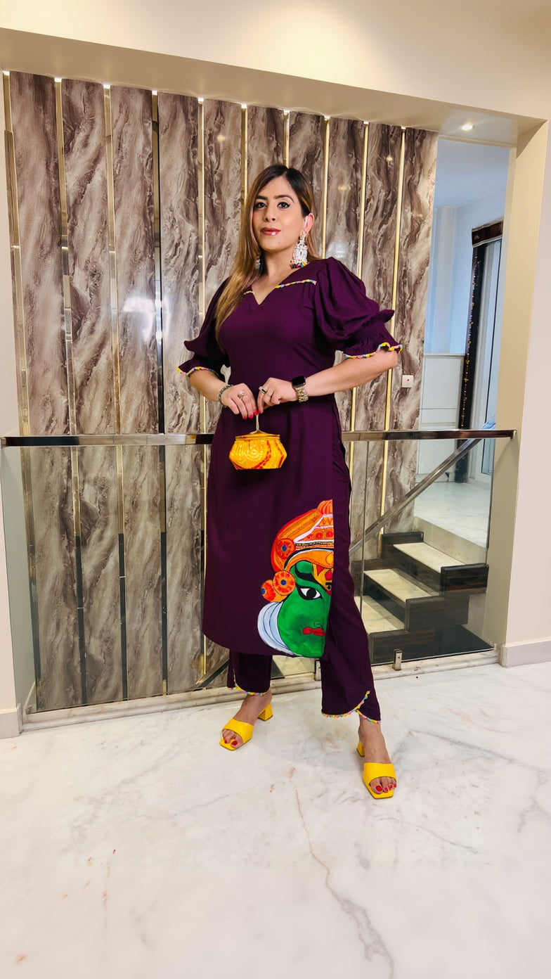 Purple Kathakali Suit – Lakhina Couture