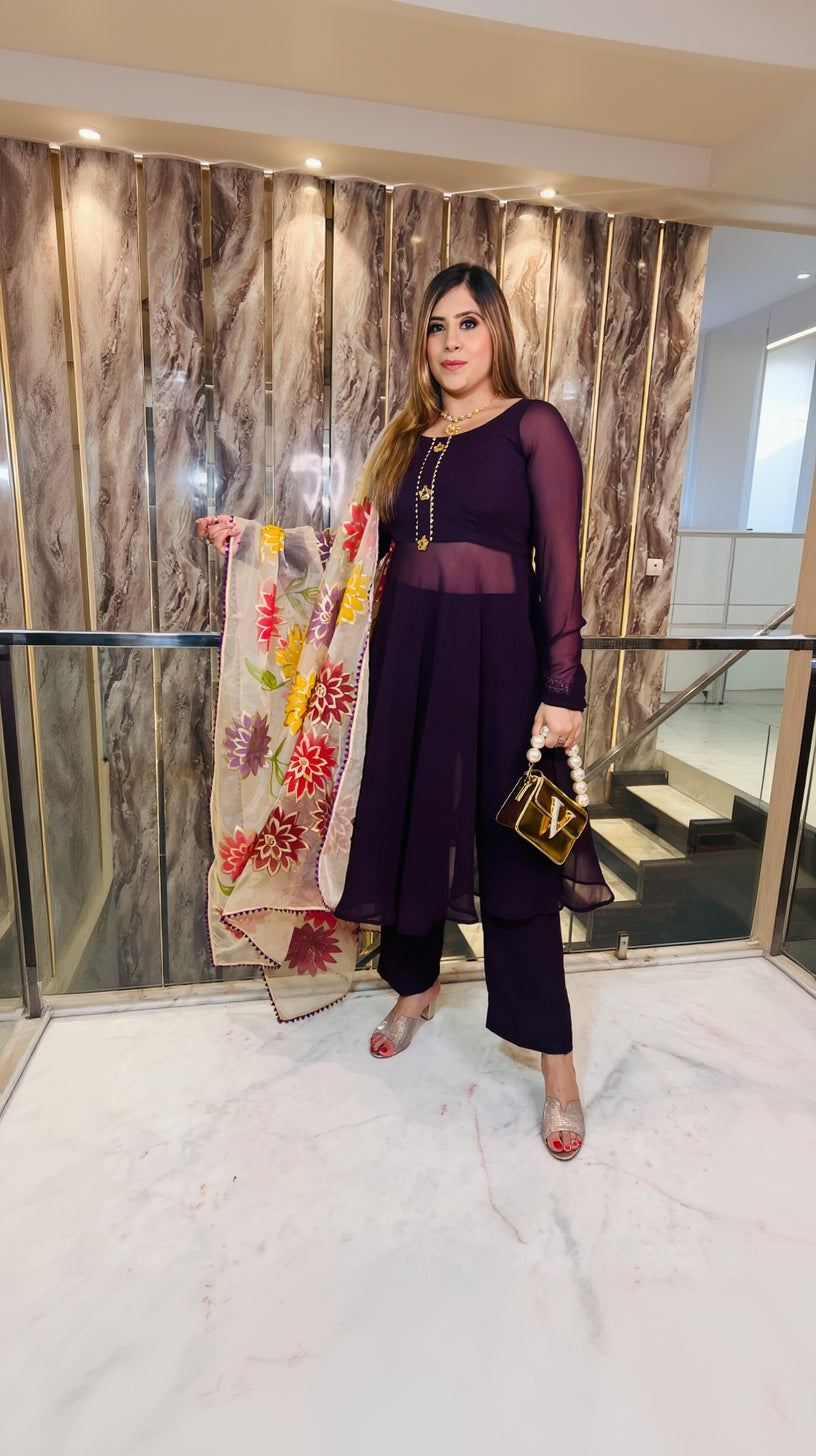 Purple Rakhi Suit – Lakhina Couture