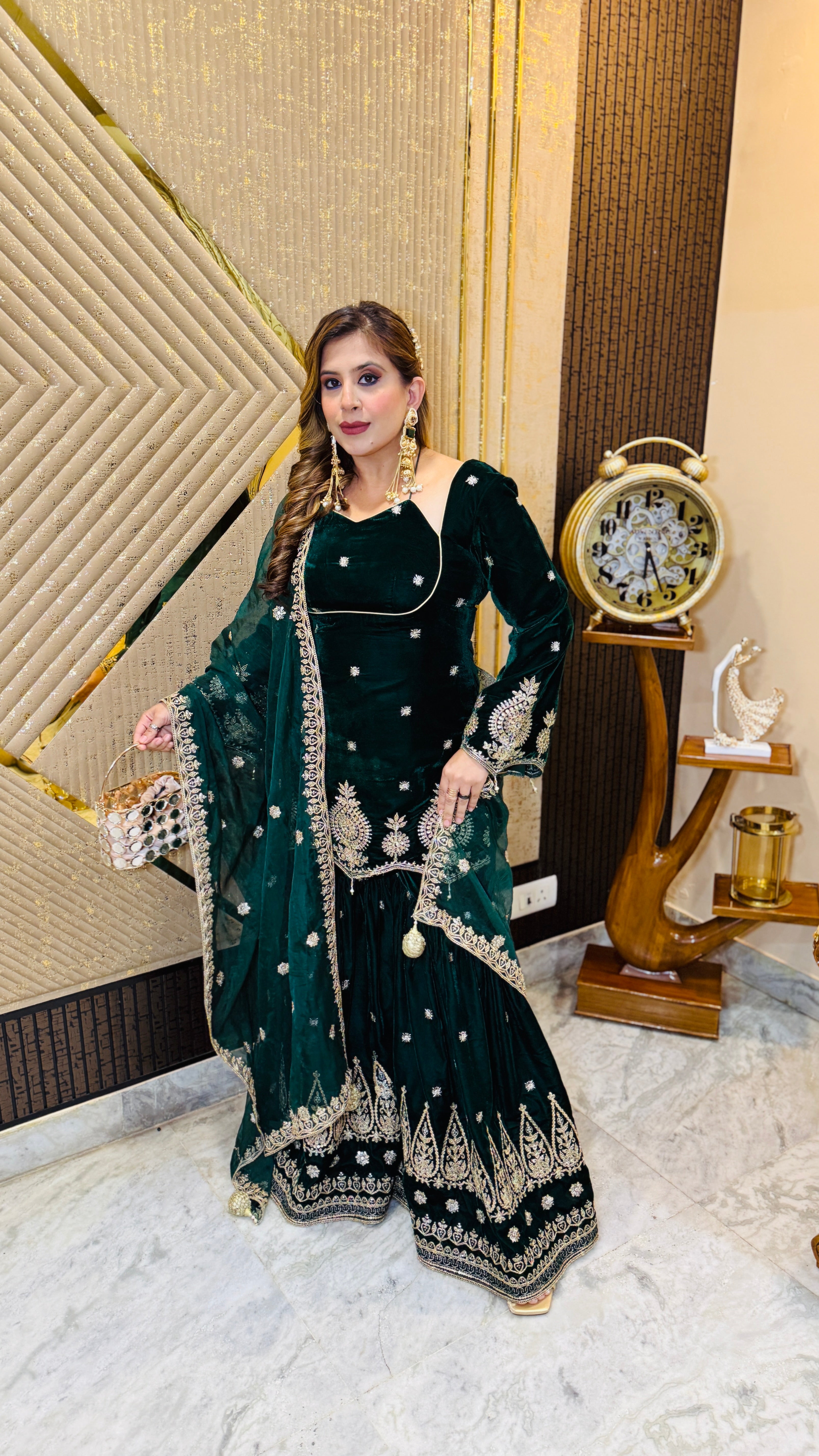 Sufi Night Velvet Garara Suit – Lakhina Couture