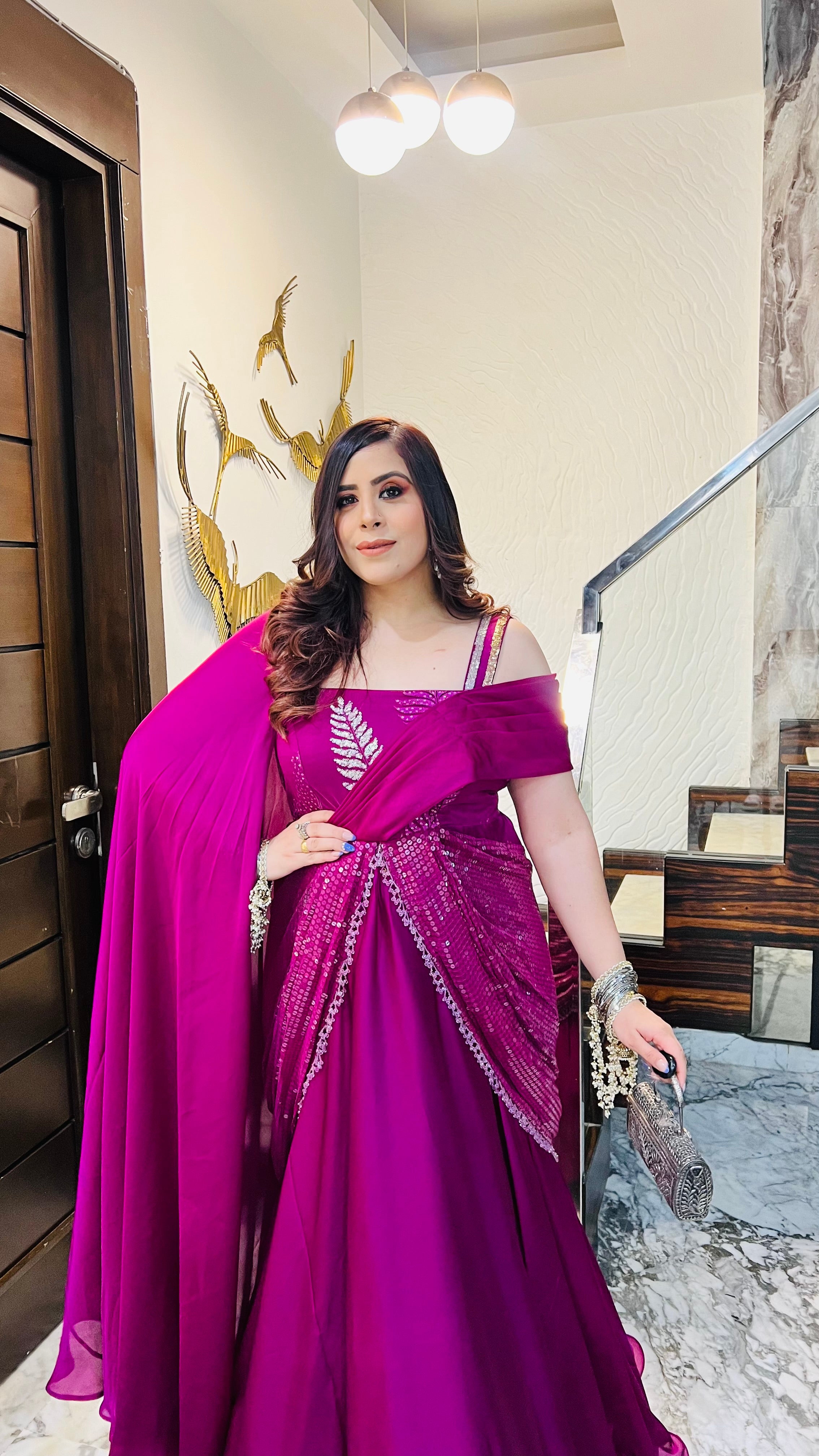Violet Cocktail Gown – Lakhina Couture