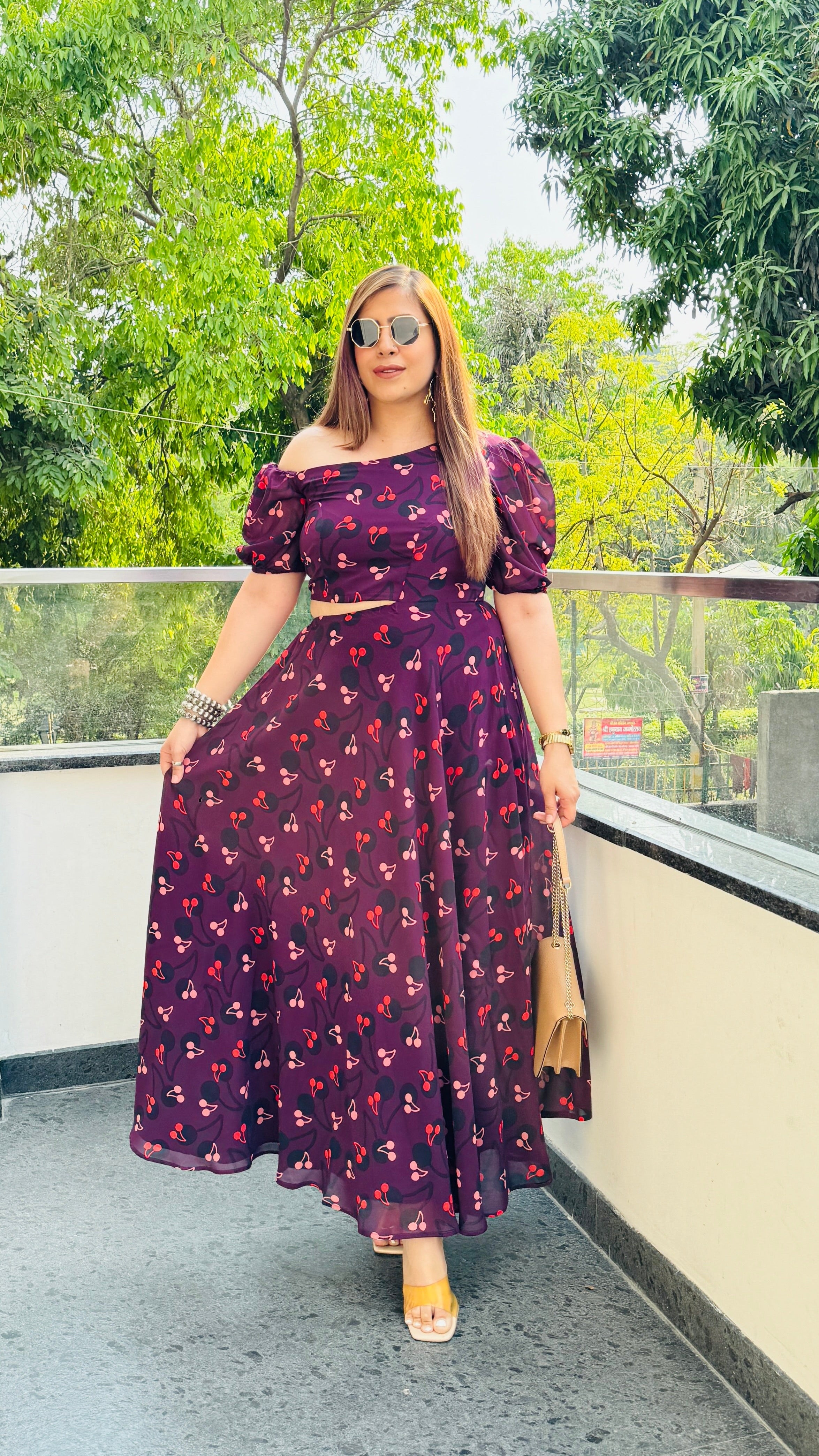 Wine Cherry Maxi 🍷 – Lakhina Couture