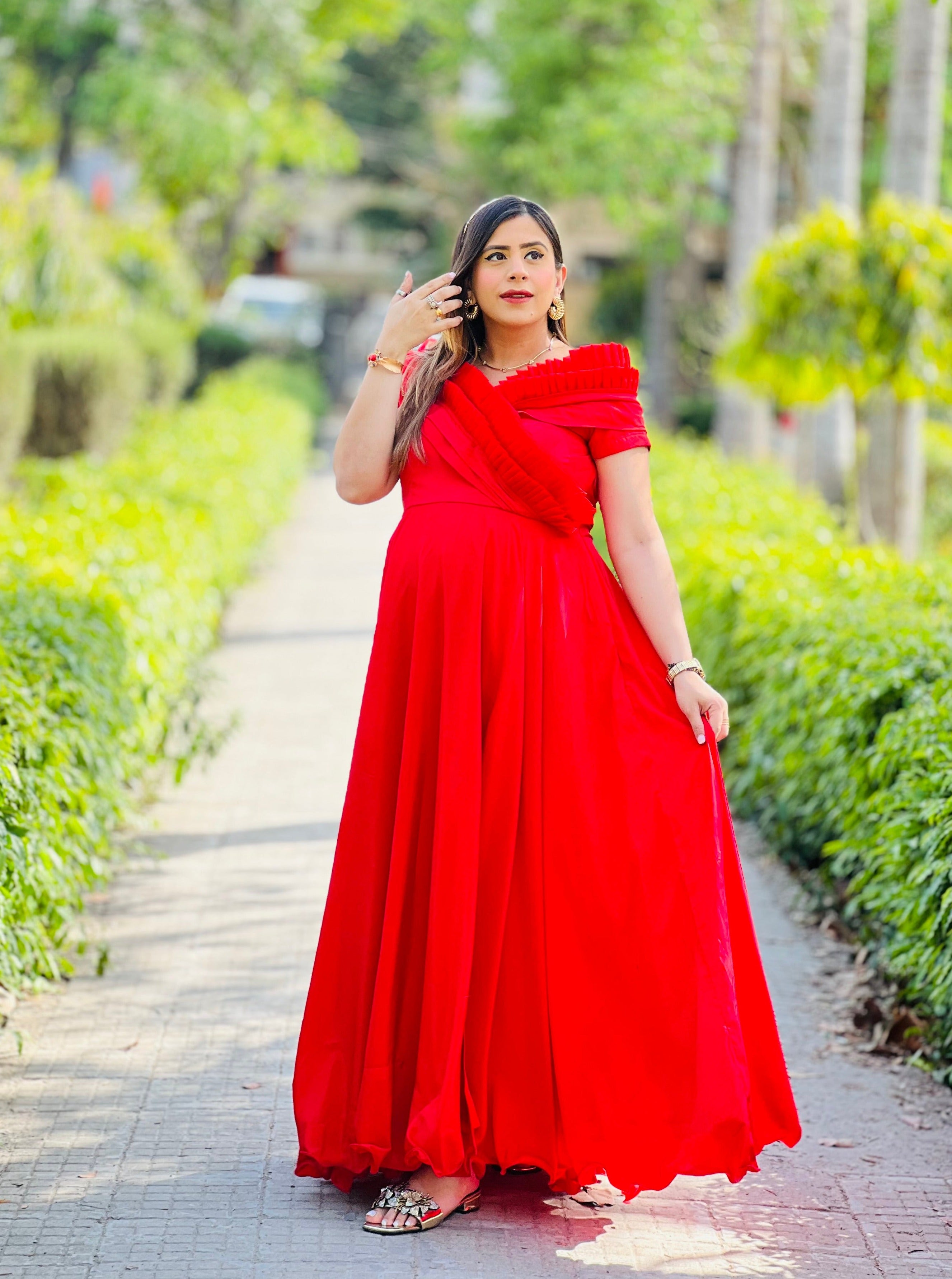 Haute Red Mama Gown – Lakhina Couture