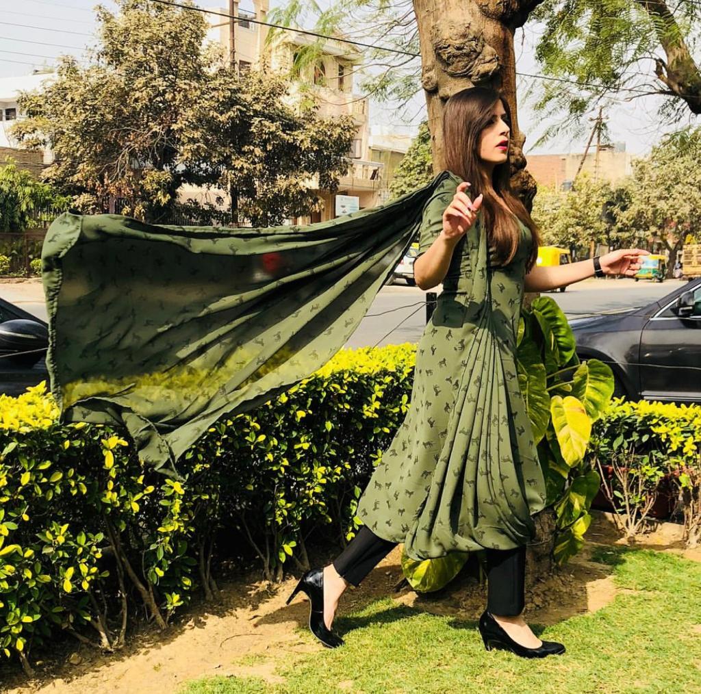 Olive Zebra Suit – Lakhina Couture