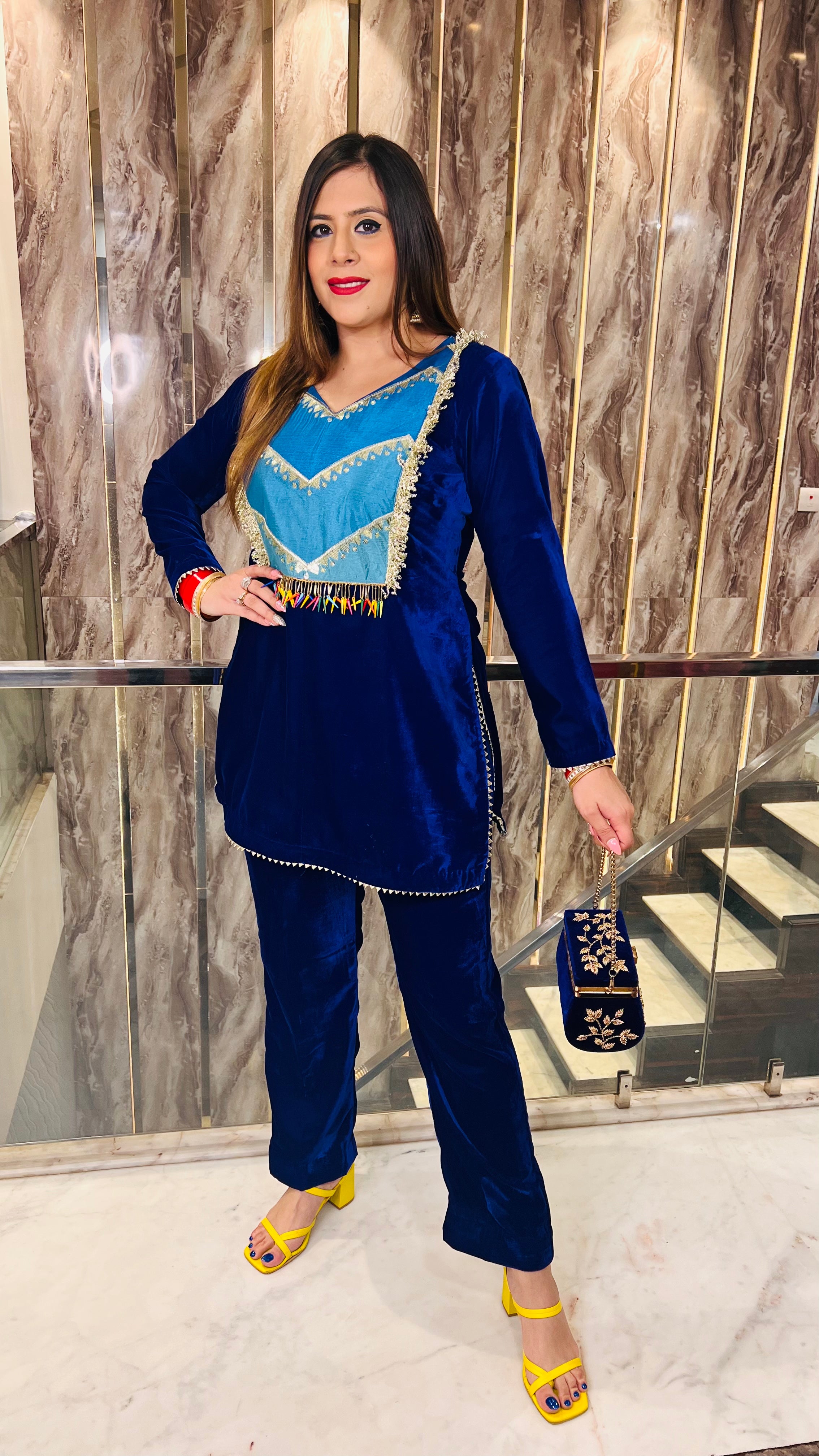 Blue Boho Co-Ord Set – Lakhina Couture