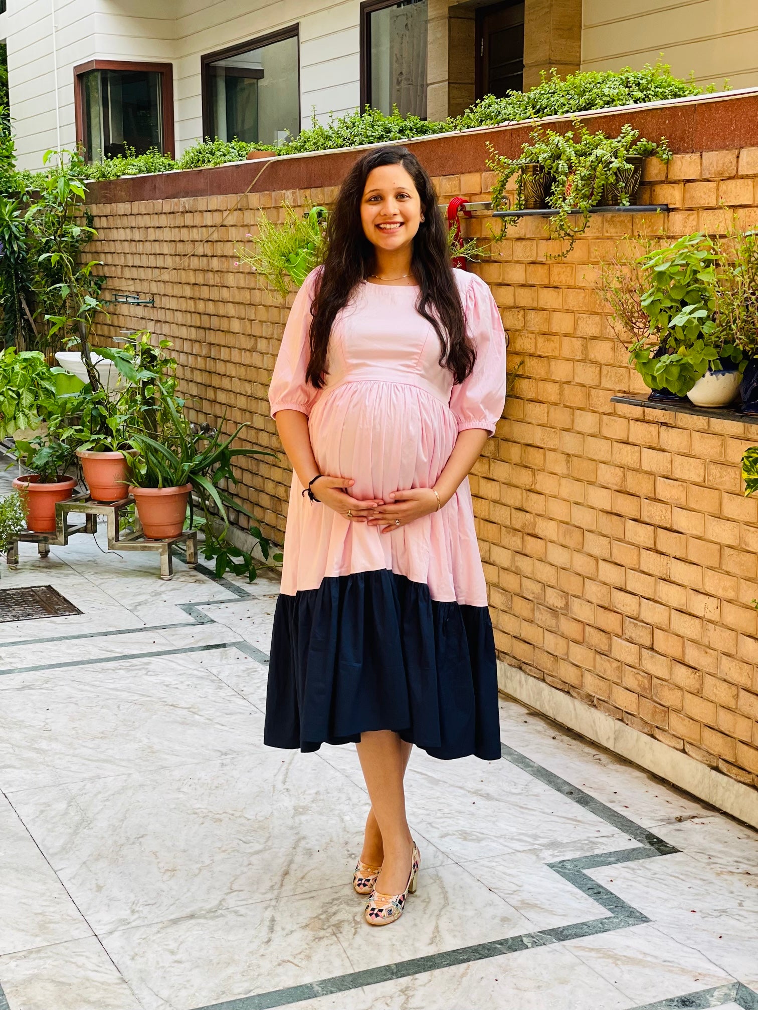 Blue & Pink Midi – Lakhina Couture