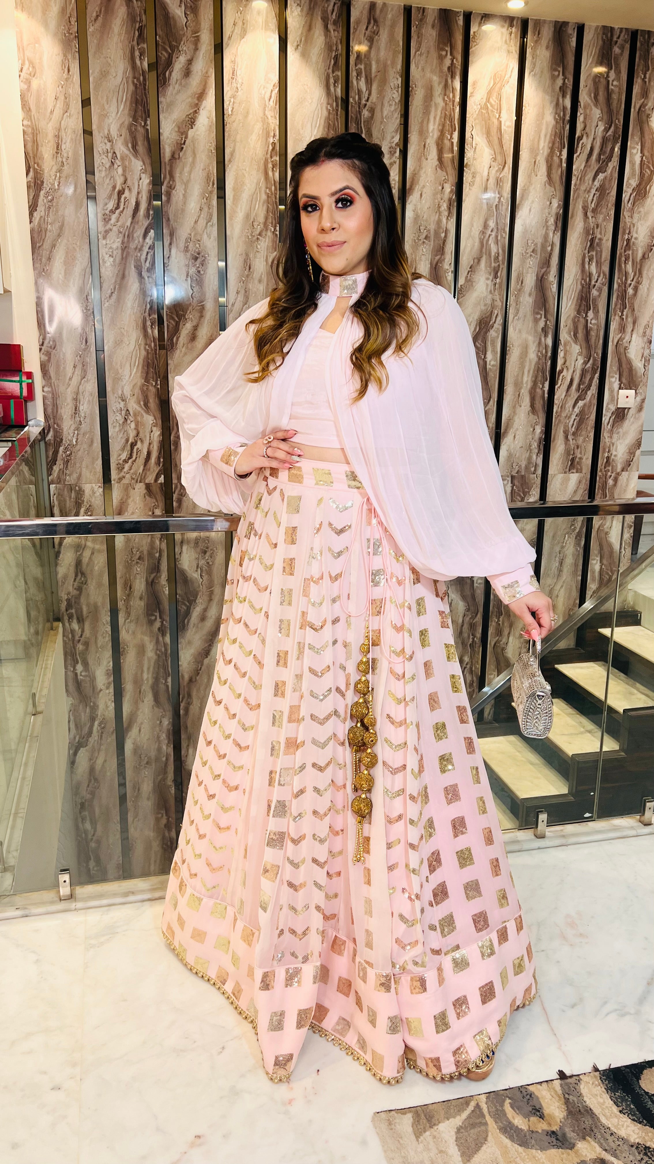 Baby Pink Lehenga – Lakhina Couture